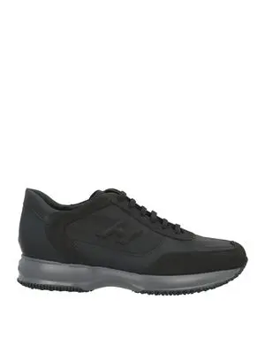 Hogan Textile And Leather Sneakers - Black