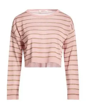 KONTATTO Striped Knit Cropped Sweater - Blush
