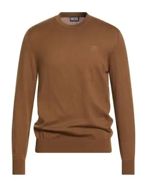 DIESEL® Cotton Crewneck Sweater - Brown