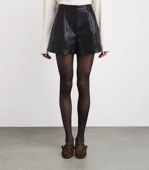 ANINE BING Leather-blend Trent Shorts