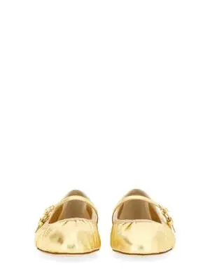 Dolce & Gabbana Mordoré Nappa Ballerina - Gold