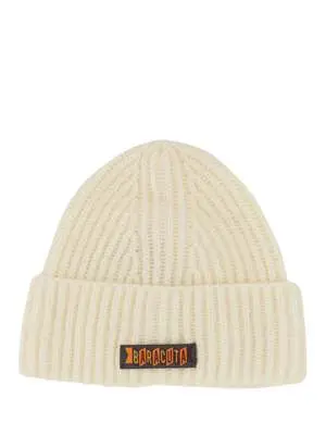 BARACUTA Logo Patch Beanie - White