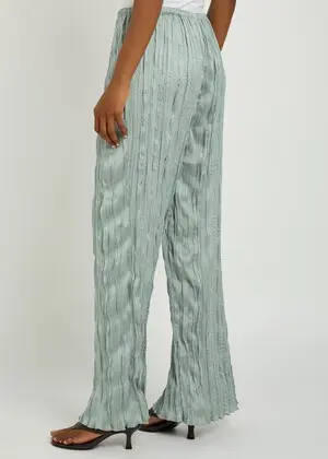 Staud Nami Plissé Trousers - Silver
