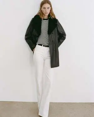 NILI LOTAN Sanura Leather Coat