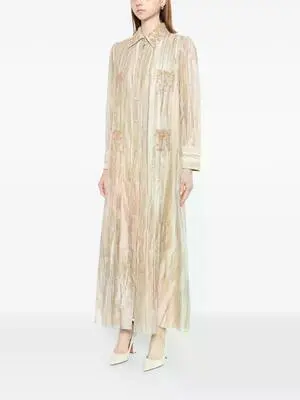 SHATHA ESSA Embroidered Shirt Dress