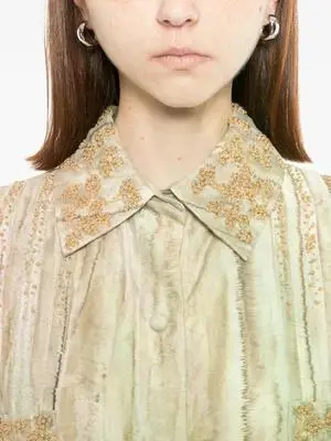 SHATHA ESSA Embroidered Shirt Dress
