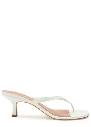 Staud Freja 60 Leather Mules - White