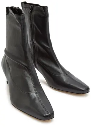 Staud Wally Leather Ankle Boots - Black