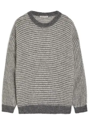 You Must Create Striped Wool-blend Jumper - Grey