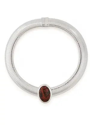 JULIETTA Opyum Rhodium-plated Tubogas Necklace - Silver