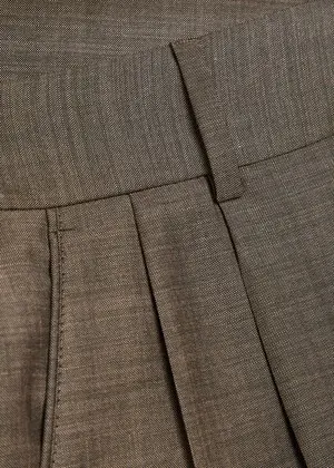 BLAZÉ MILANO Fox Pleated Wool-blend Trousers - Brown