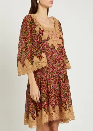 BODE Confetti Floral Silk Mini Dress - Multicoloured 1