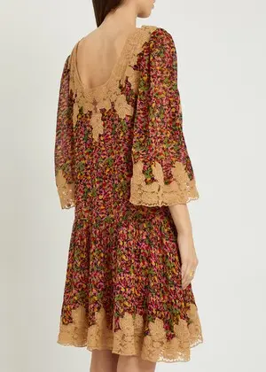 BODE Confetti Floral Silk Mini Dress - Multicoloured 1
