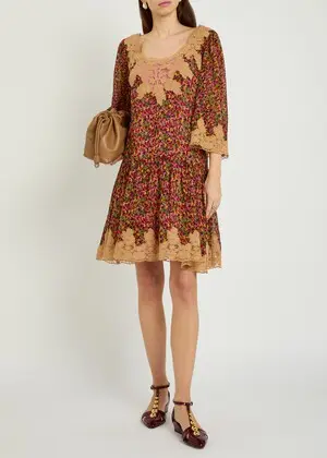 BODE Confetti Floral Silk Mini Dress - Multicoloured 1