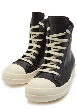 Rick Owens Leather High-top Sneakers