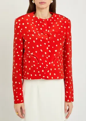BLAZÉ MILANO Shamo Bolero Polka Dot Silk Jacket