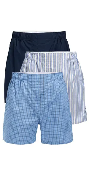 Polo Ralph Lauren Classic Fit Woven Boxer 3-Pack Riministripe/mullerplaid/navy