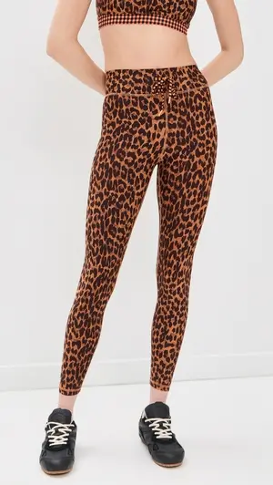 The Upside Malawi 25in Midi Leopard Print Leggings
