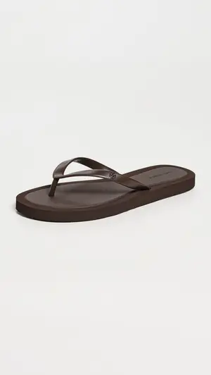 Tory Burch Kira Padded Flip Flops - Dark Cocoa / Dark Cocoa