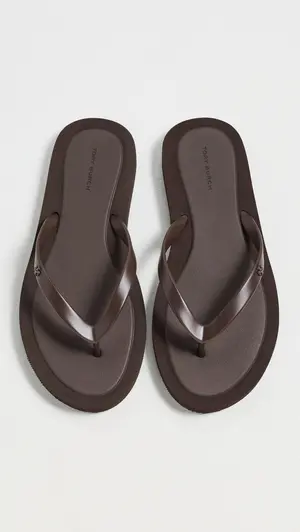 Tory Burch Kira Padded Flip Flops - Dark Cocoa / Dark Cocoa