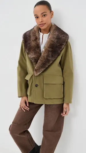 NILI LOTAN Ronay Parka - Olive Green