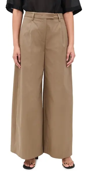 THE LATEST Wide Leg Gabardine Trousers