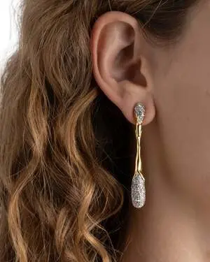 Alexis Bittar Solanales Linear Crystal Teardrop Earrings