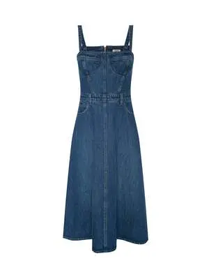L'Agence Jovie Denim Bustier Midi Dress