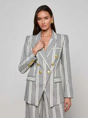 L'Agence Kendi Longline Striped Blazer