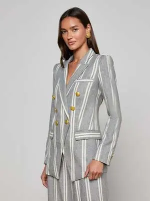L'Agence Kendi Longline Striped Blazer
