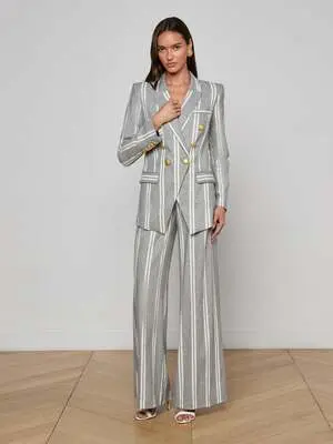 L'Agence Kendi Longline Striped Blazer