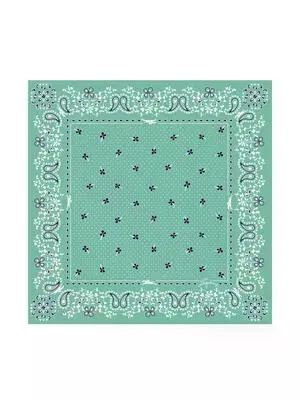 Longchamp French Bandana Silk Scarf - Green