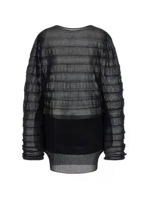 Issey Miyake Asymmetrical-hem Long-sleeve Blouse