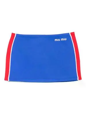 Miu Miu Logo Stripe Mini Skirt