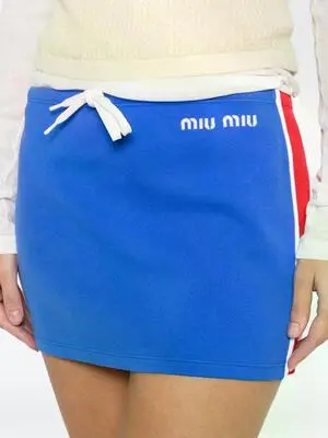 Miu Miu Logo Stripe Mini Skirt