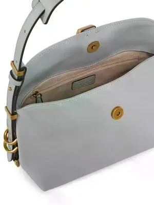 Pinko Saddle Leather Shoulder Bag - Grey