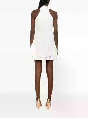 Simkhai Halterneck Textured Mini Dress - Neutrals