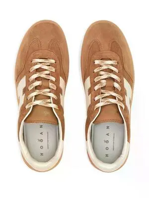 Hogan Logo-motif Leather Low-top Sneakers - Brown
