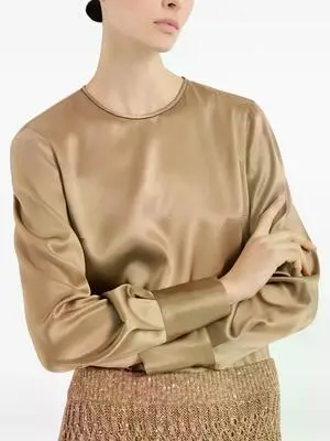 Brunello Cucinelli Monili-detail Long-sleeve Blouse