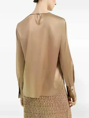 Brunello Cucinelli Monili-detail Long-sleeve Blouse
