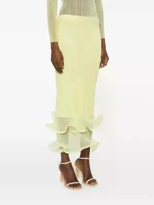 Simkhai Ruffled-hem Midi Skirt