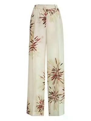 Brunello Cucinelli Printed Palazzo Pants - Neutrals
