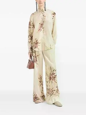 Brunello Cucinelli Printed Palazzo Pants - Neutrals