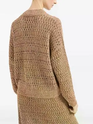 Brunello Cucinelli Sequined Braided Zip Cardigan
