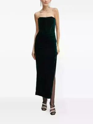 Bardot Strapless Slit Gown