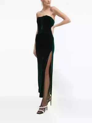Bardot Strapless Slit Gown