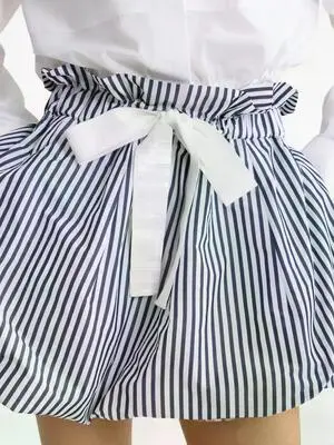 PATOU Striped Mini A-line Skirt With Bow