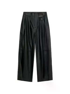 Loewe Pleated Leather Trousers - Black