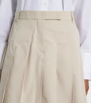 Thom Browne Pleated Cotton Twill Miniskirt