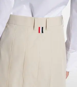 Thom Browne Pleated Cotton Twill Miniskirt